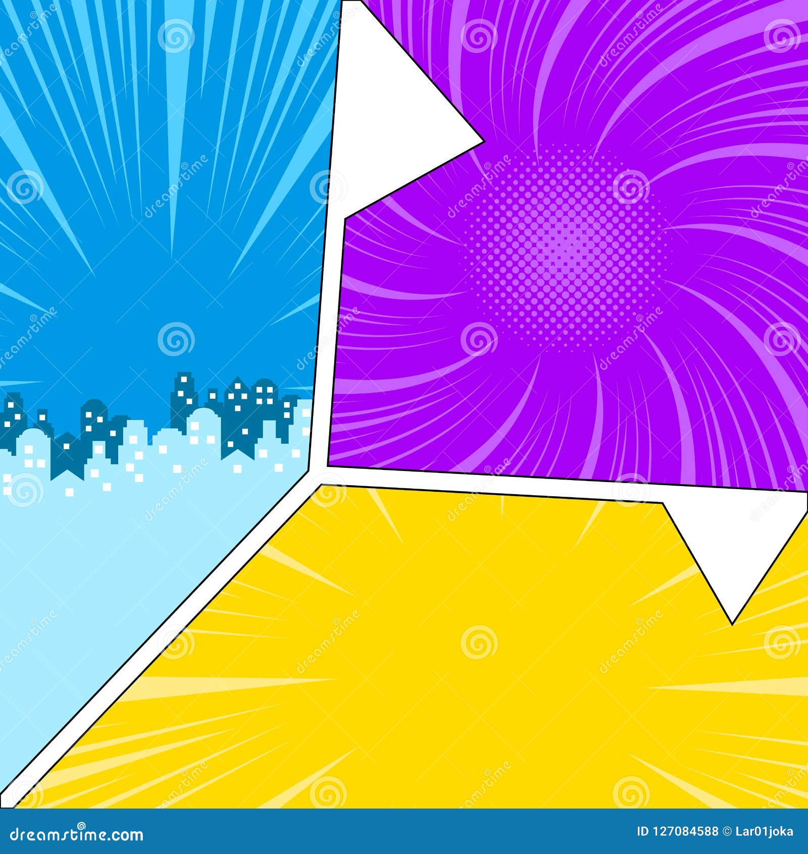 Colored Comic Pages with Halftone Effects Stock Vector - Illustration ...