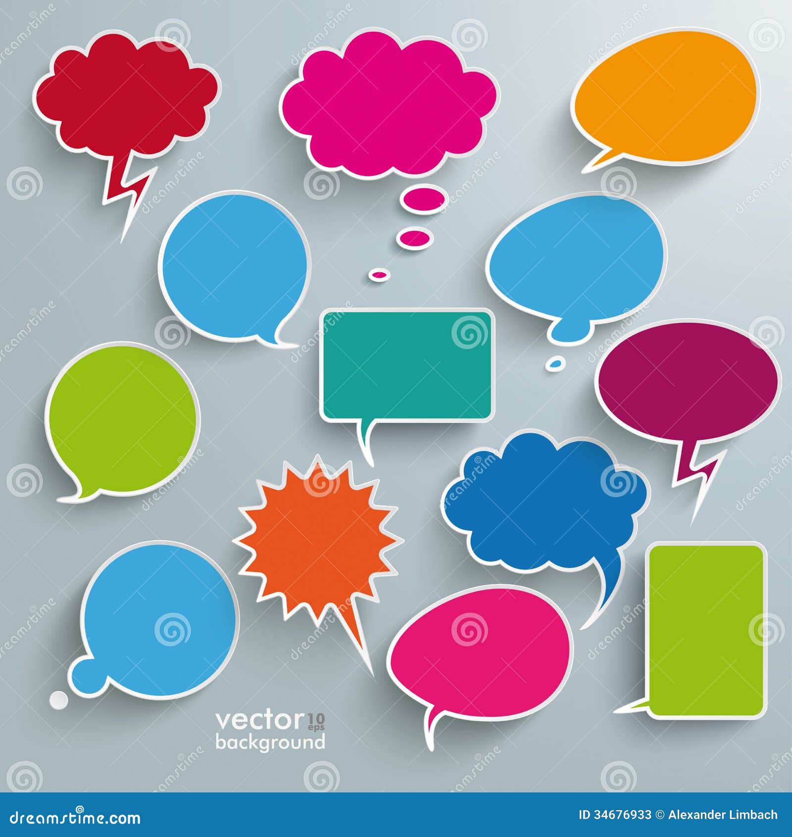 Colored Communication Bubbles Stock Vector - Illustration of balloon ...