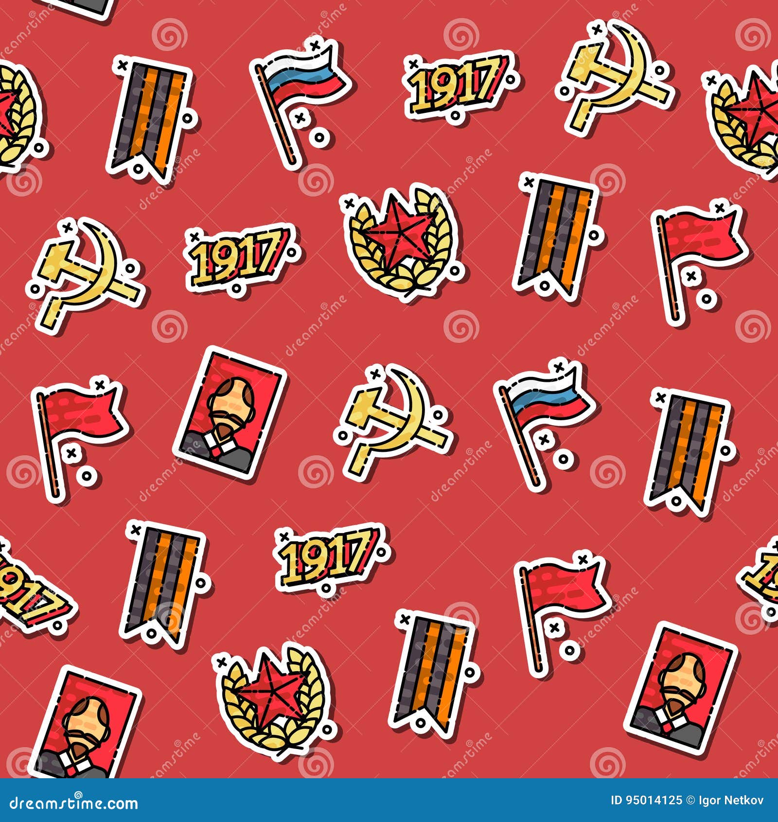 Colored Communism Concept Icons Pattern Stock Vector - Illustration of ...
