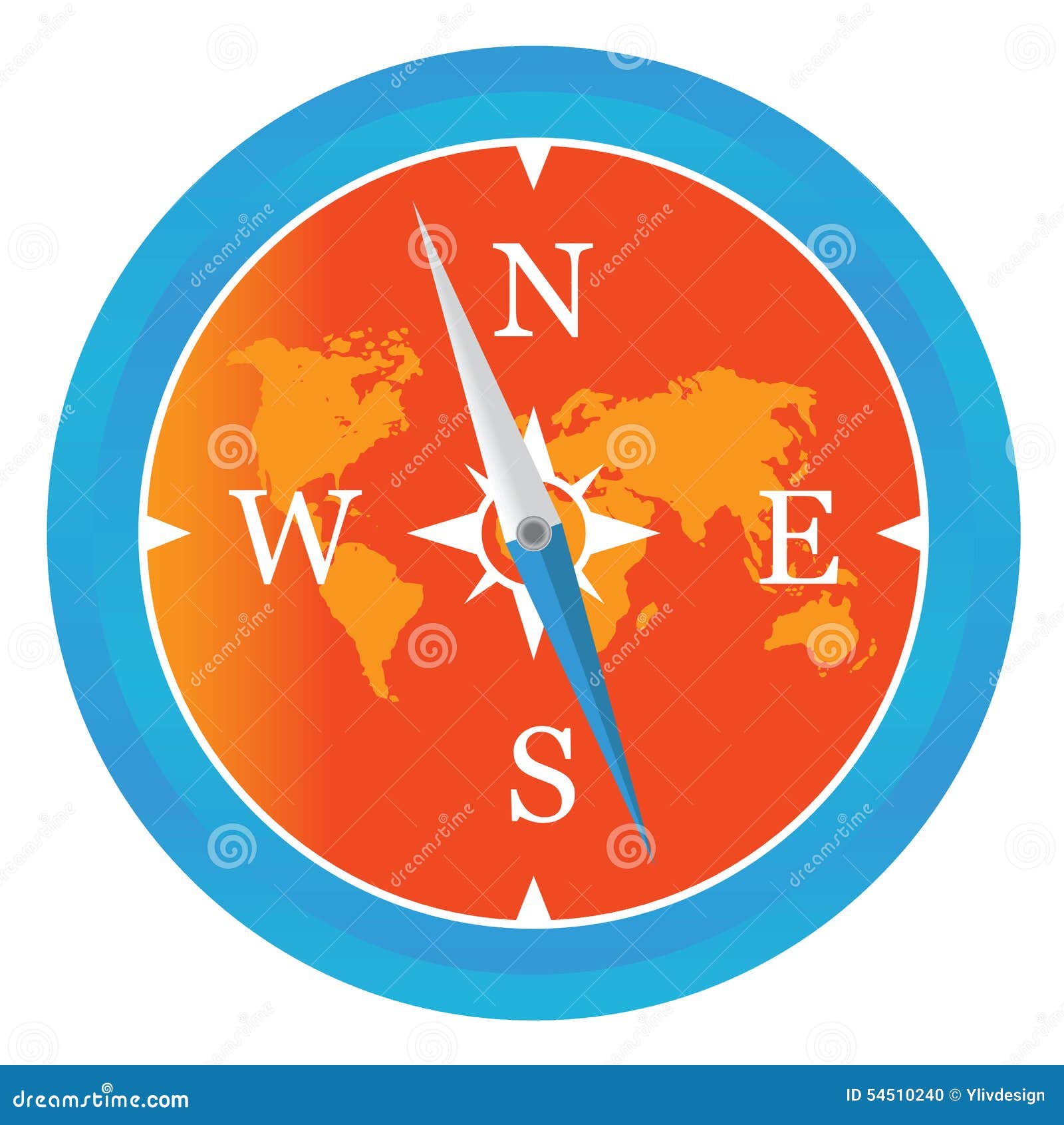Colored compass icon stock vector. Illustration of navigation - 54510240