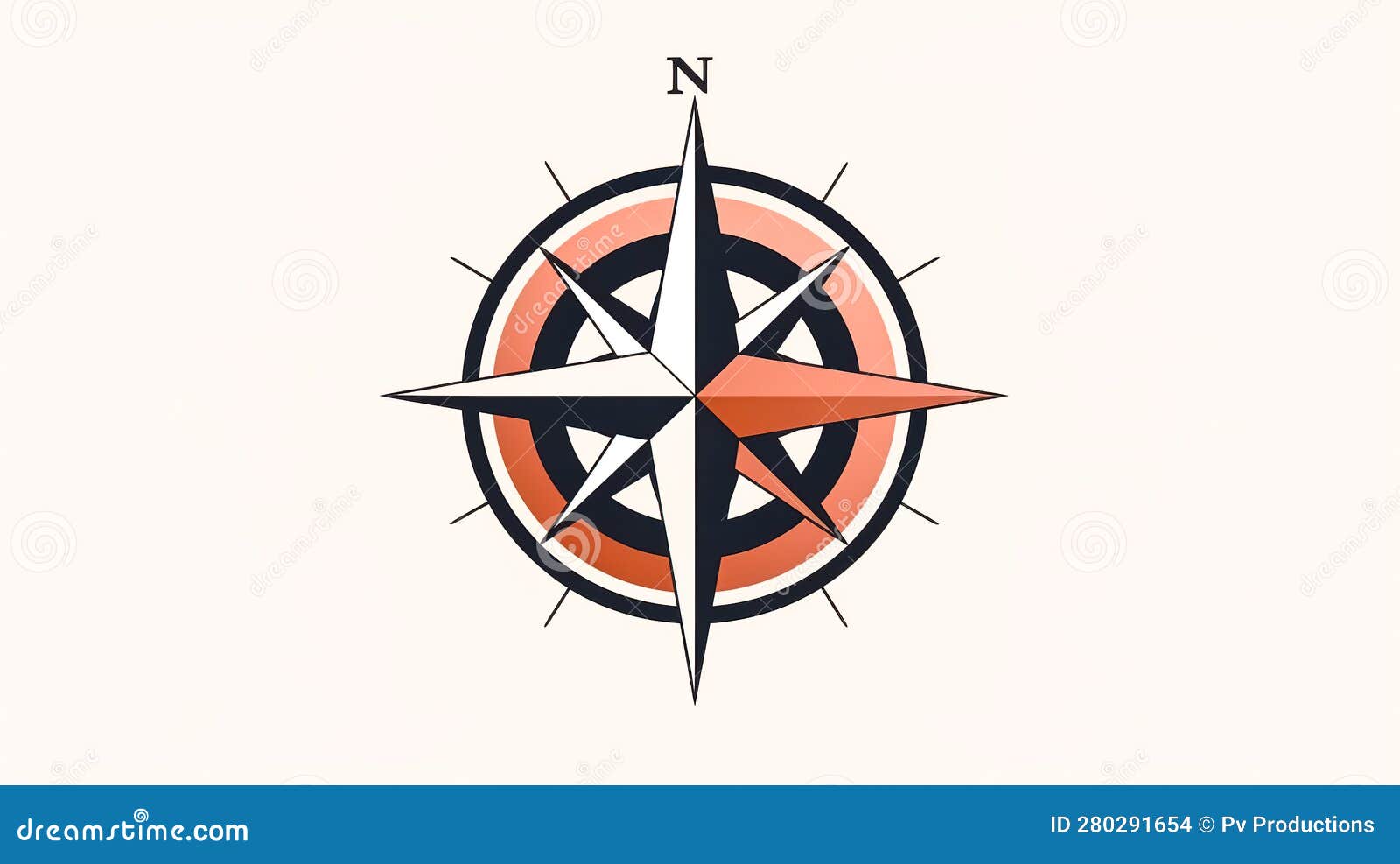 Colored Compass Icon, Sign Flat Symbol, Generative AI. Stock ...