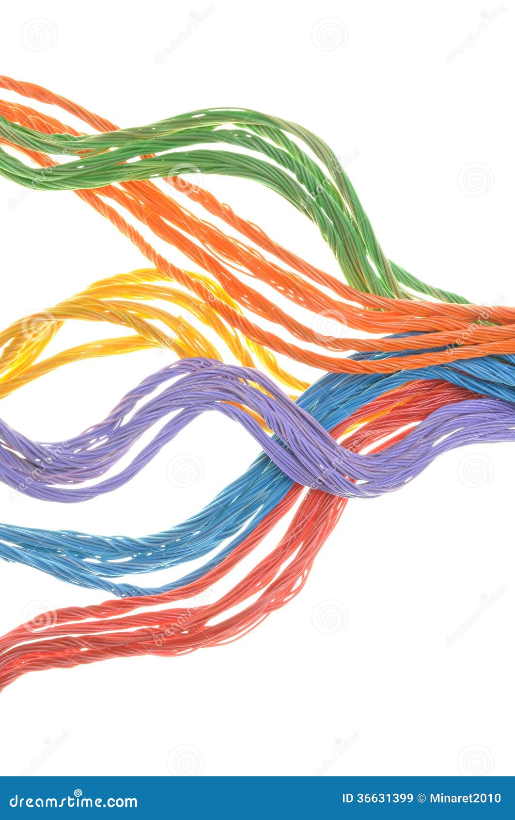 Colored computer cables stock image. Image of power, abstract - 36631399