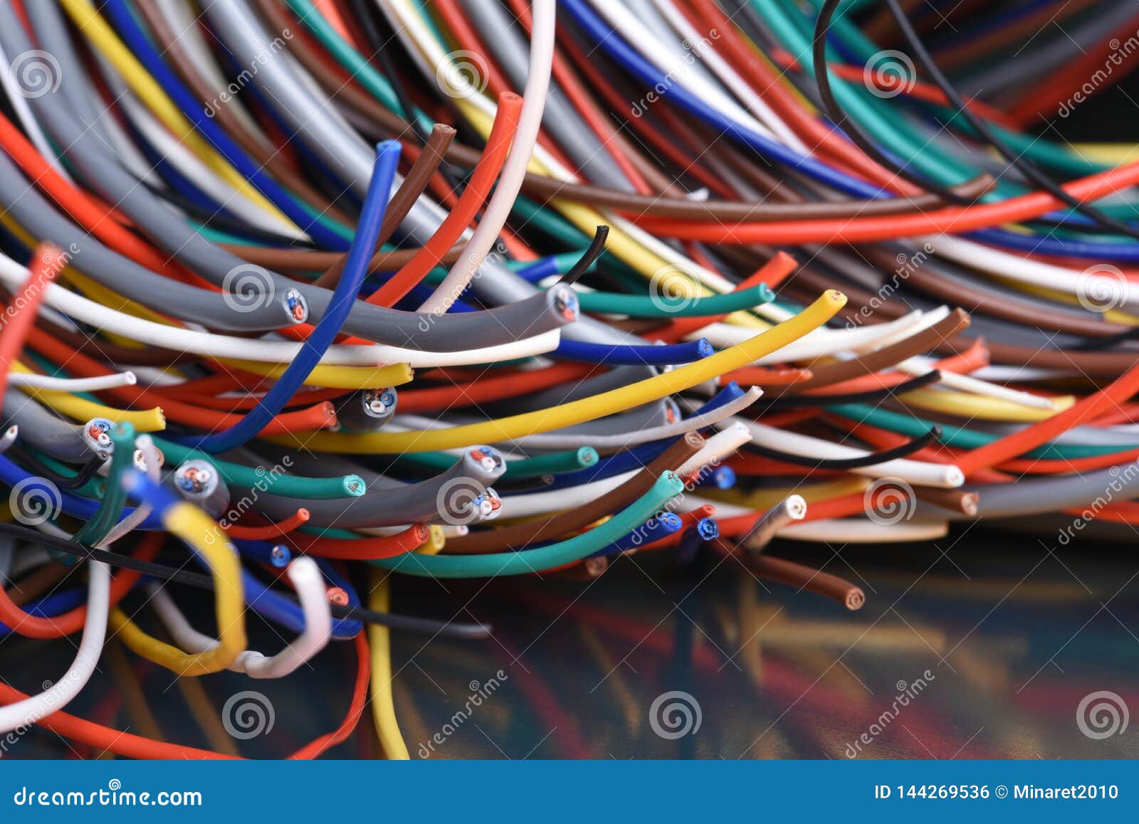 Colored Computer Electric Cables Stock Photo - Image of macro, electric ...