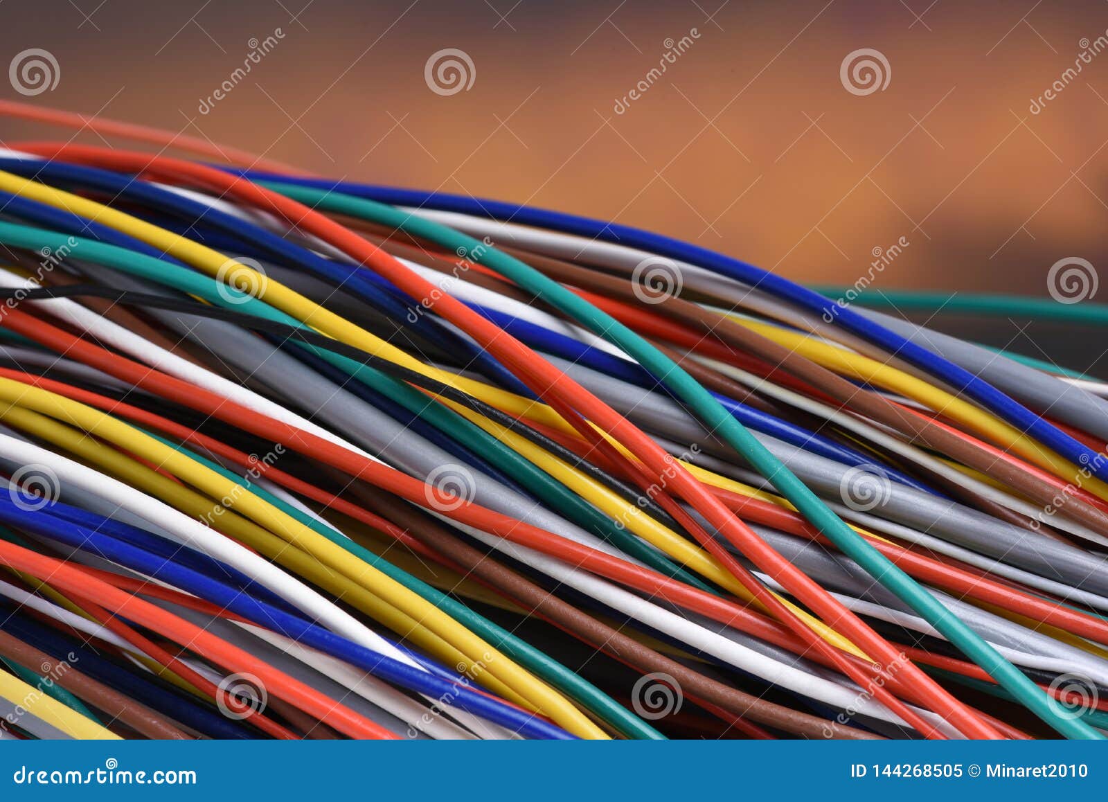 Colored Computer Electric Cables Stock Image - Image of power, media ...
