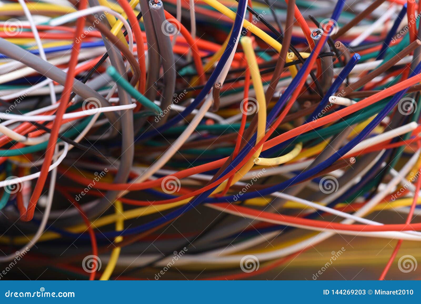 Colored Computer Electric Cables Stock Image - Image of industry, wire ...