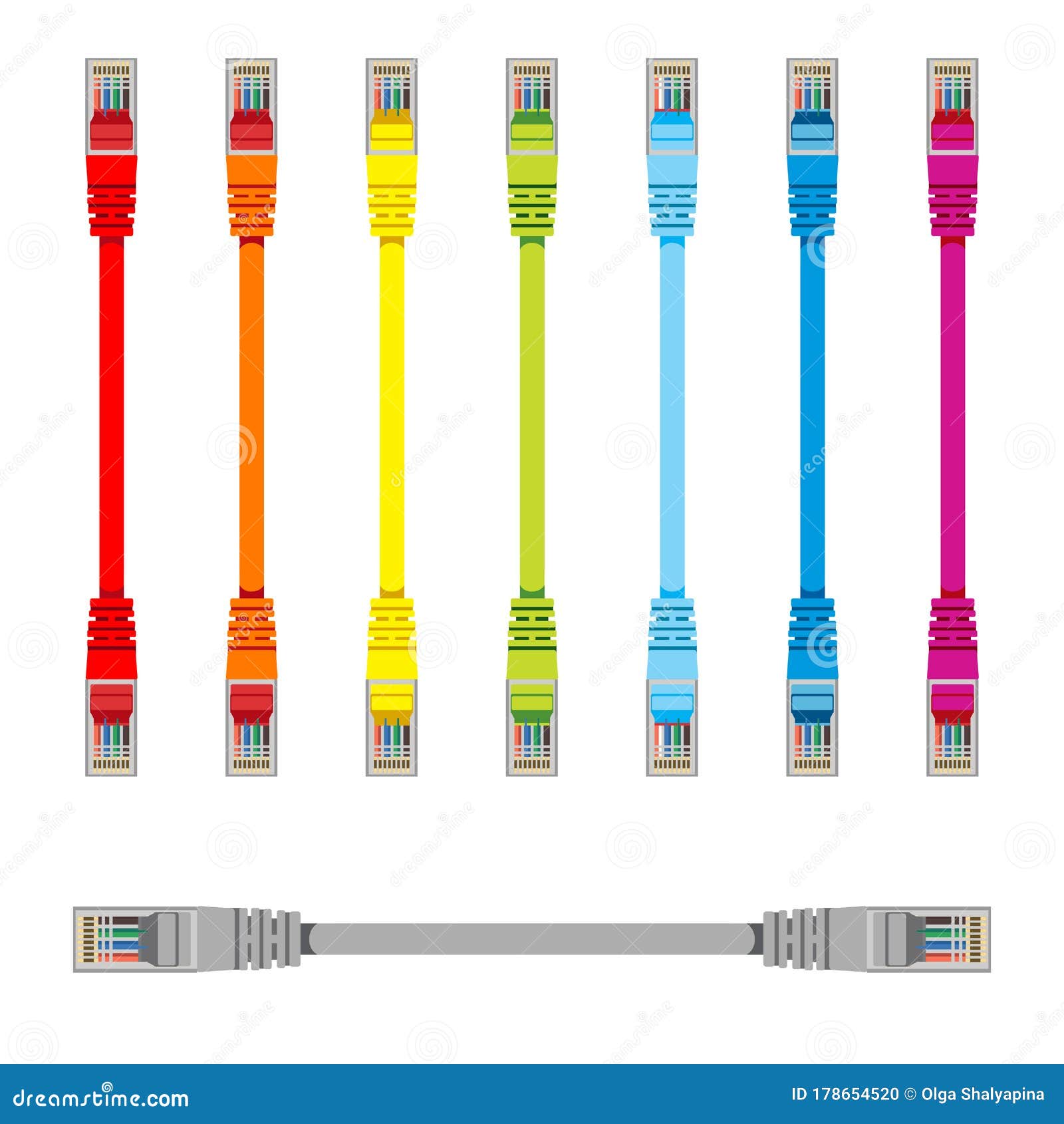 Multi-colored Computer Cables. Vector Illustration Stock Illustration ... Multi-colored Computer Cables. Vector Illustration Stock Illustration ...