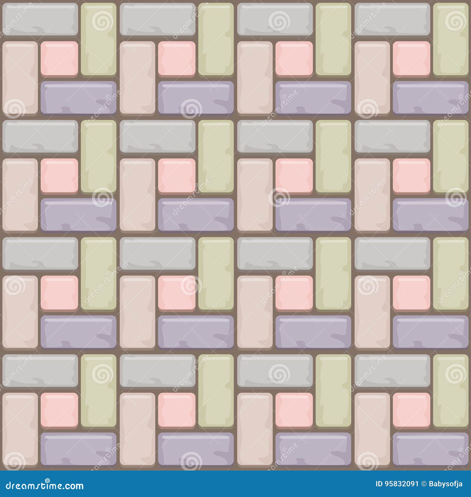 Red Concrete Paving Slabs Surface. Seamless Texture Backgrounds Cartoon ...