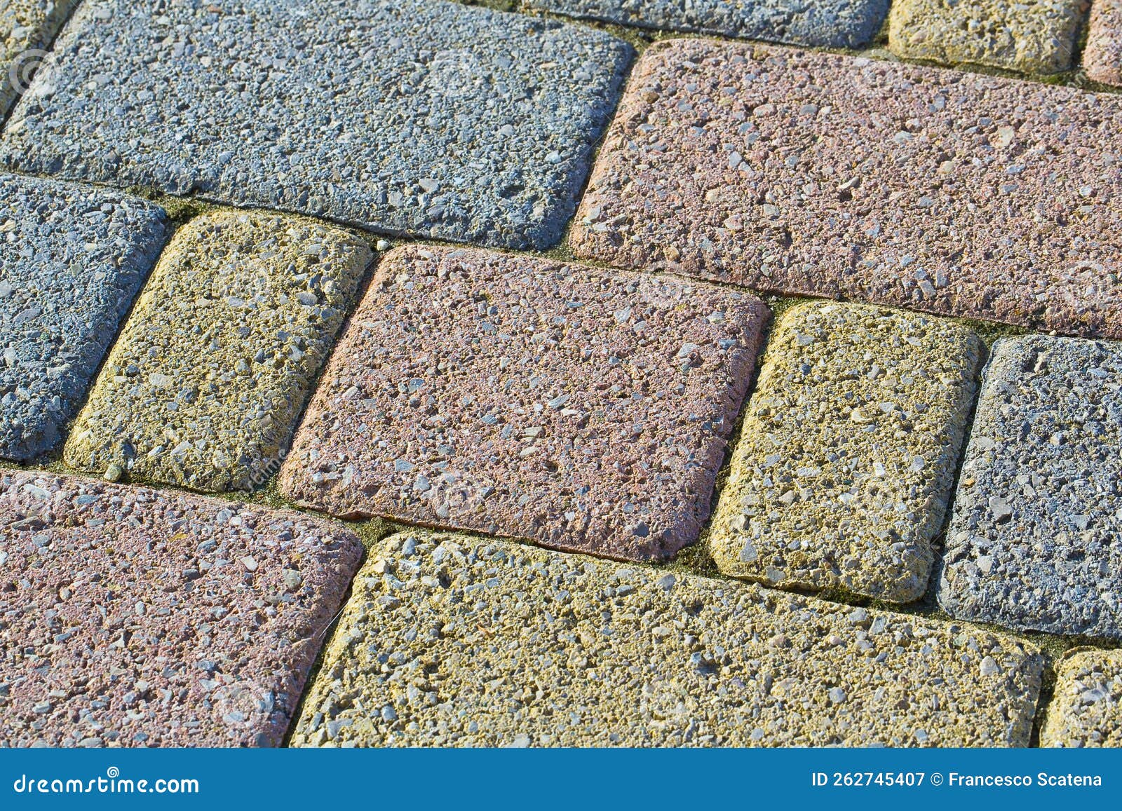 Colored Concrete Self Locking Flooring Blocks Assembled on a Substrate ...