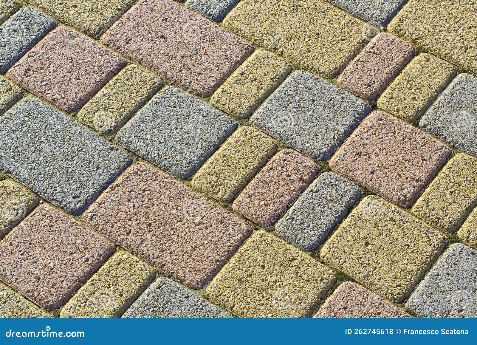 Colored Concrete Self Locking Flooring Blocks Assembled on a Substrate ...