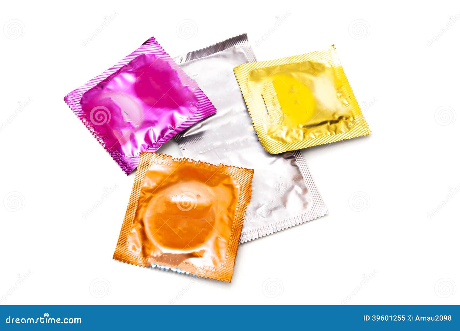 Colored condoms stock image. Image of isolated, disease - 39601255