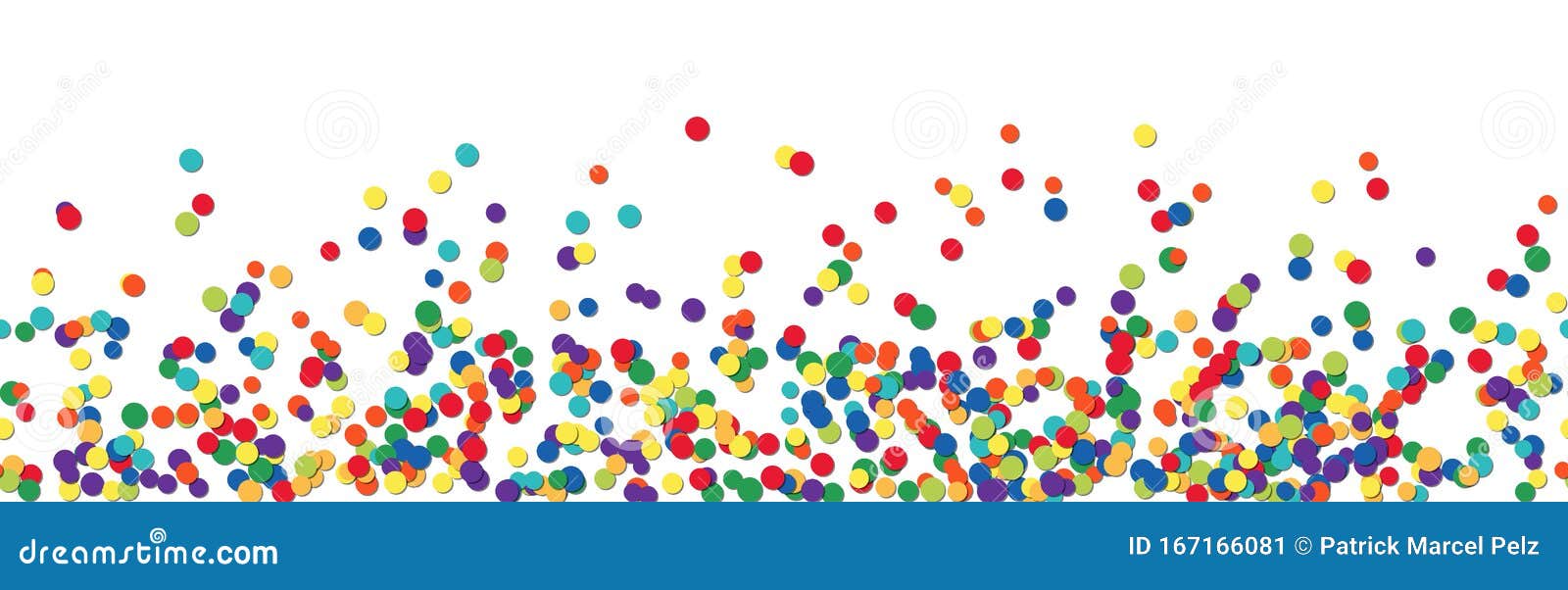 Colored Confetti on Lower Border with Free Space for Text Stock Vector ...