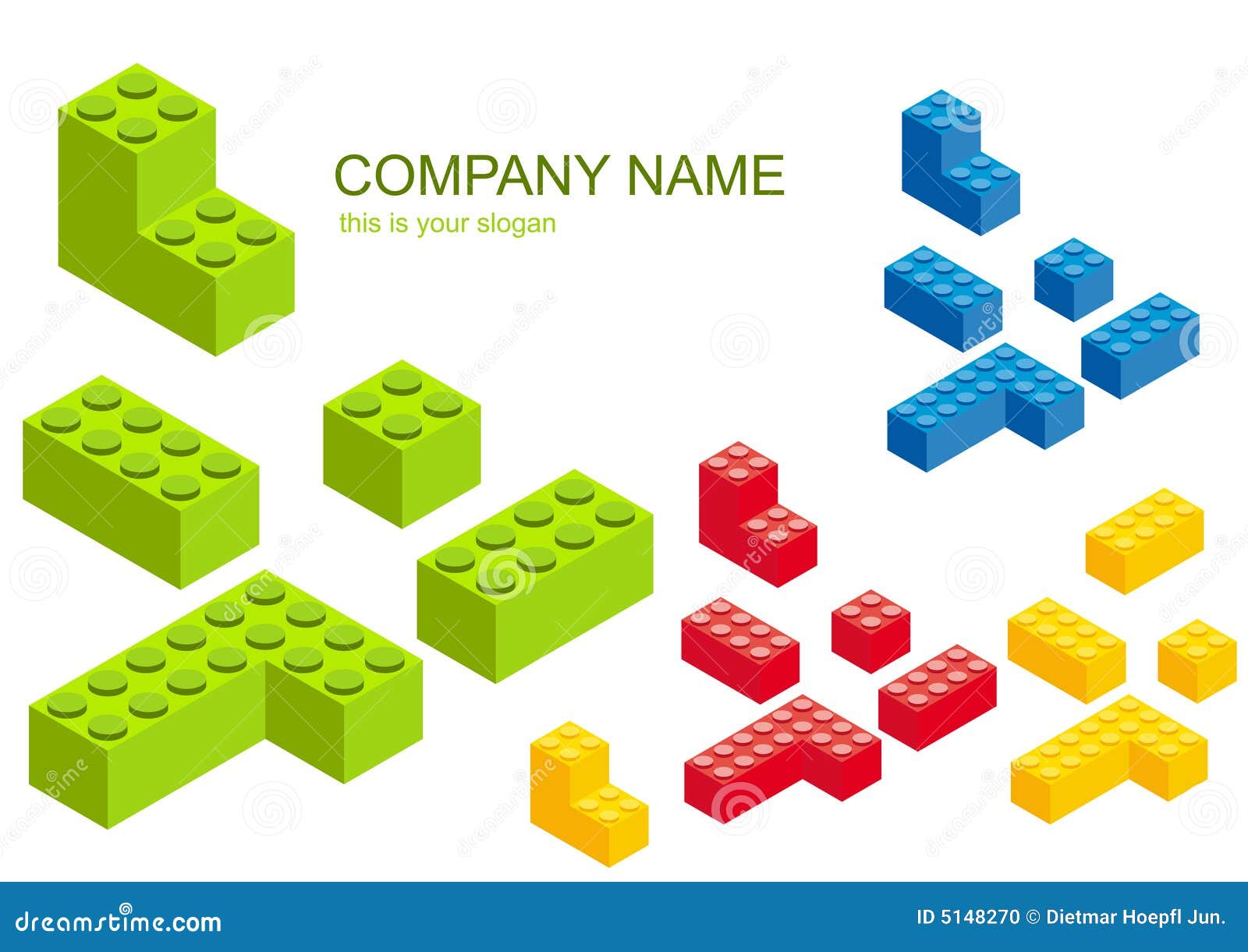 Colored Construction Blocks Stock Vector - Illustration of rendering ...