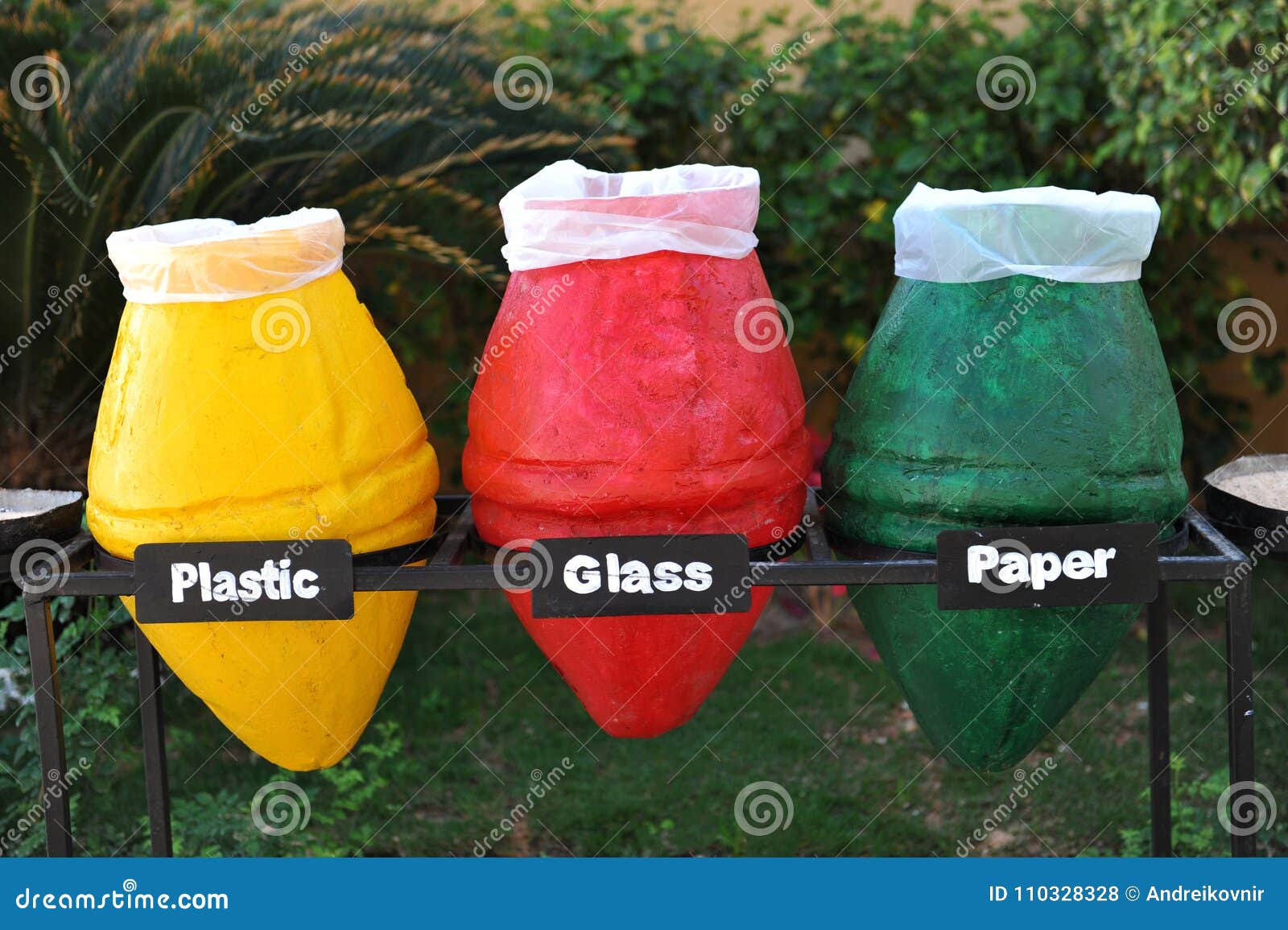 Colored Containers for Recycling Paper, Plastic Glass Stock Photo ...