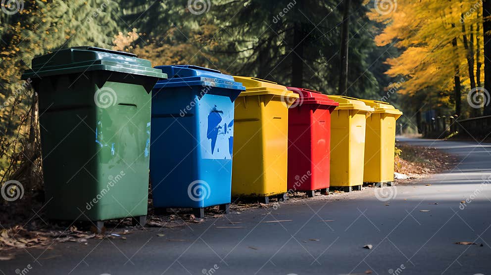 Separating Garbage into Different Containers Stock Image - Image of ...