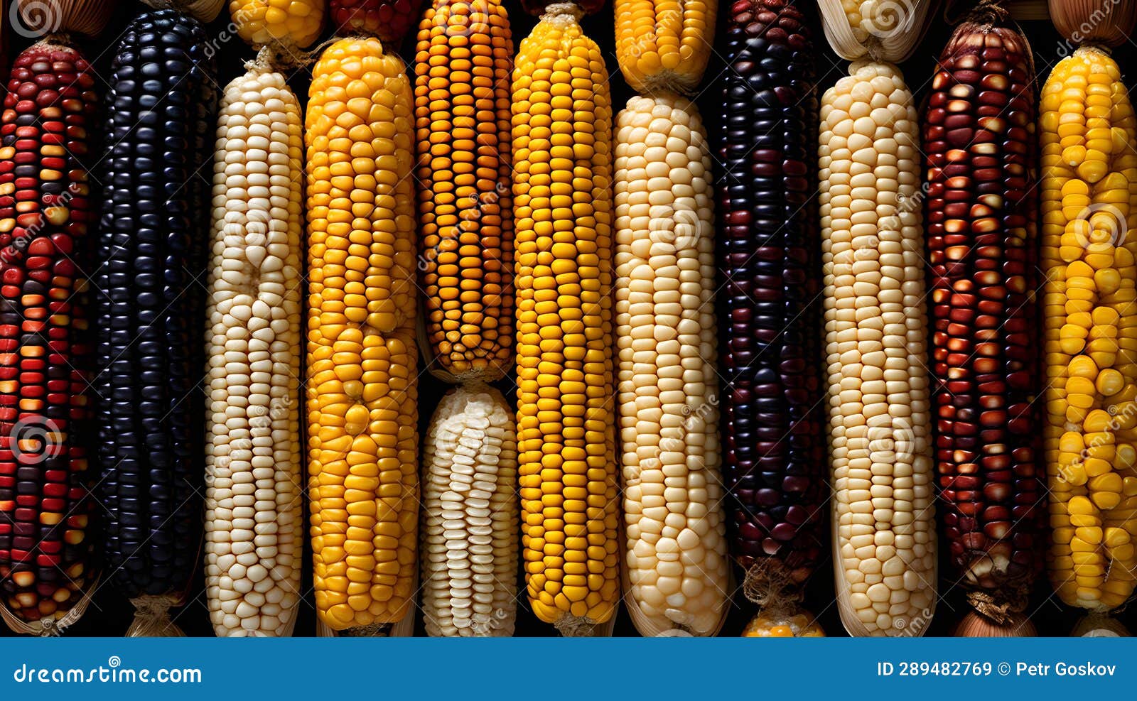 Colored corn cobs. stock image. Image of nature, natural - 289482769