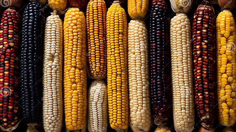 Colored corn cobs. stock image. Image of nature, natural - 289482769