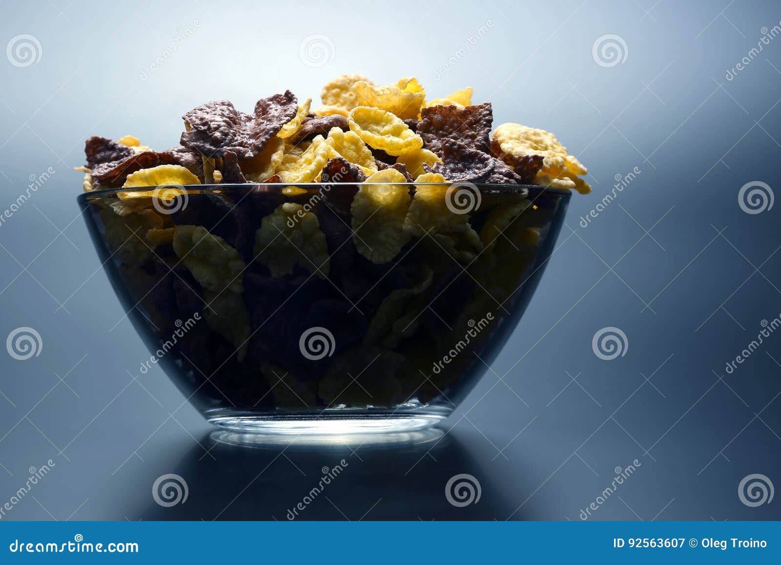 Colored Corn Flakes in a Bowl Stock Image - Image of breakfast, flakes ...