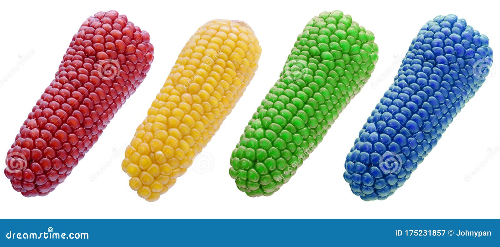 Colored Corn Isolated on White. Stock Image - Image of artificial ...