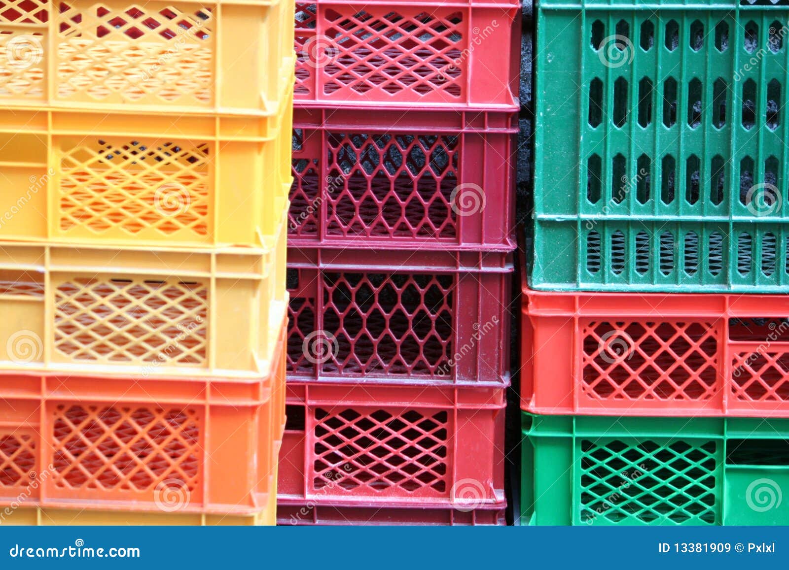 Colored crates stock image. Image of color, wholesale - 13381909