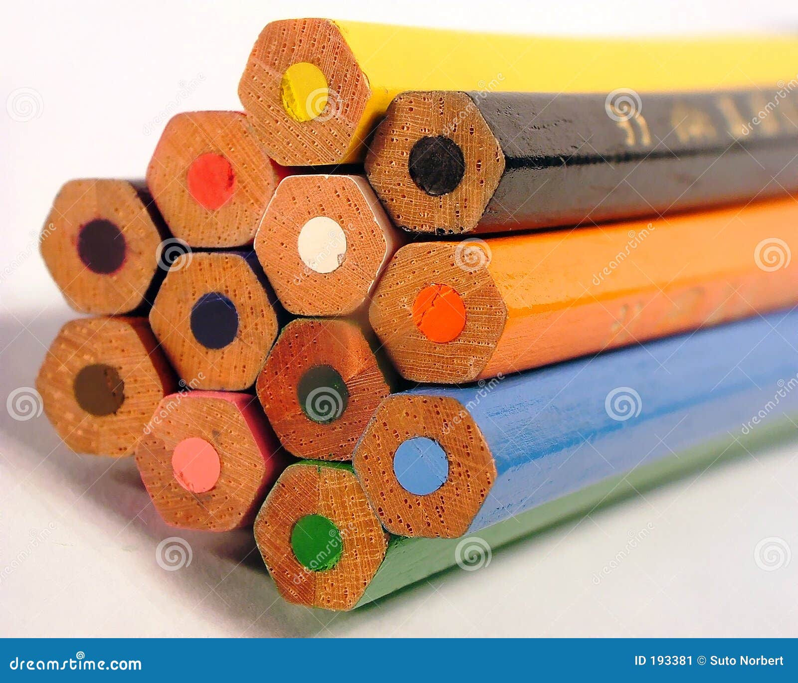 Colored crayons stock image. Image of draw, yellow, rainbow - 193381