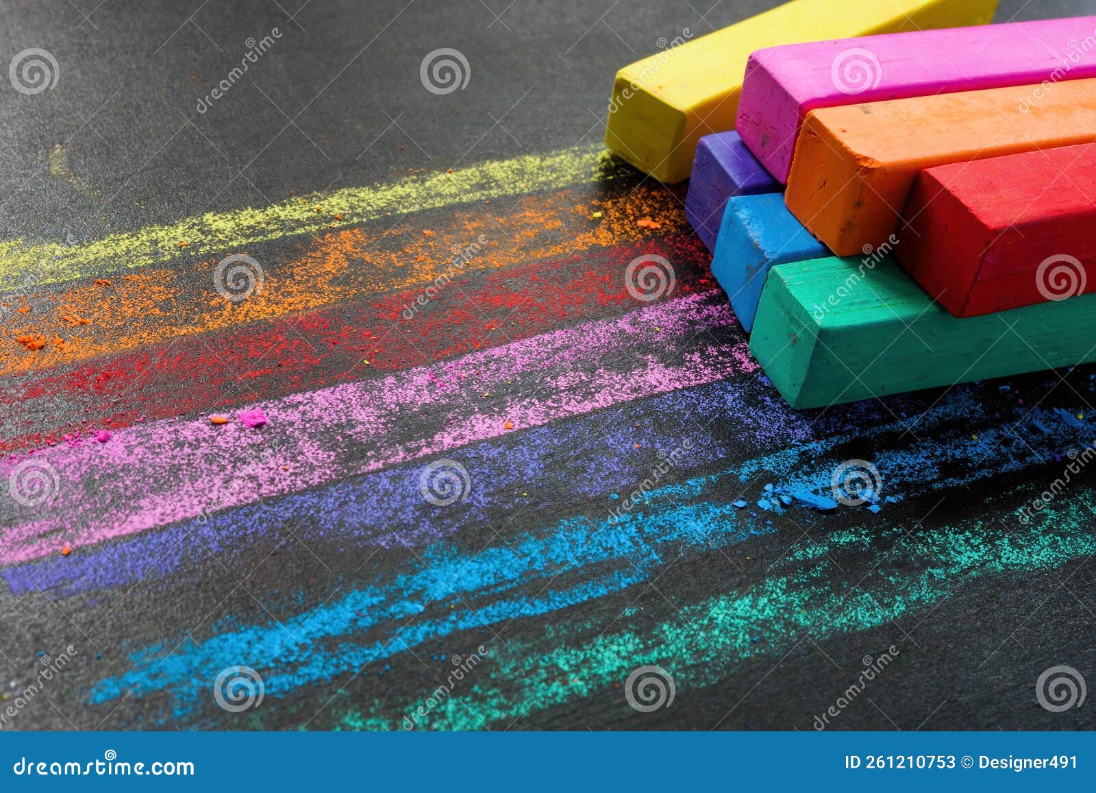 Colored Crayons on a Black Board As a Symbol of Diversity and Variety ...