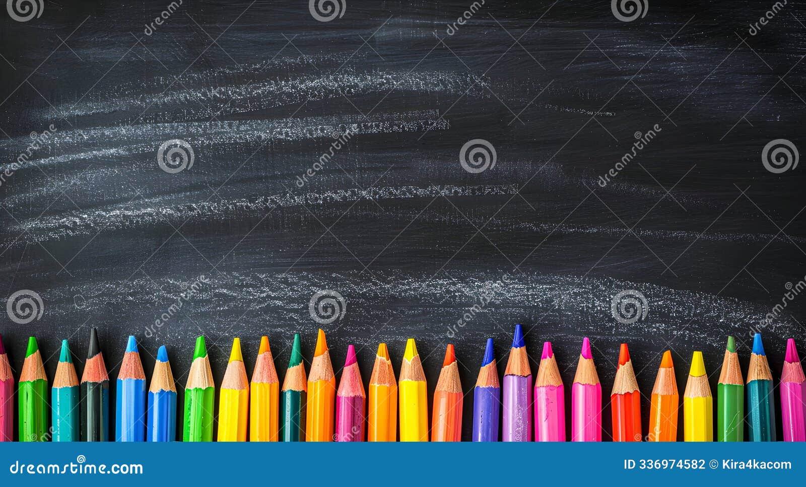 Colored Crayons on Blackboard, Drawing, Drawn Lines Stock Photo - Image ...