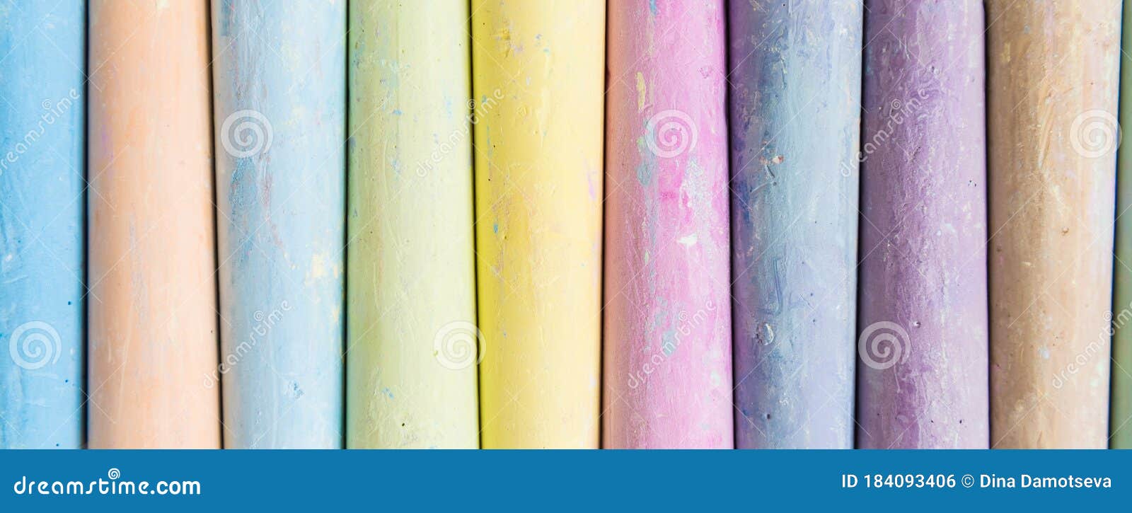 Colored Crayons, Laid Out in a Row. Top View, Close-up. Background ...