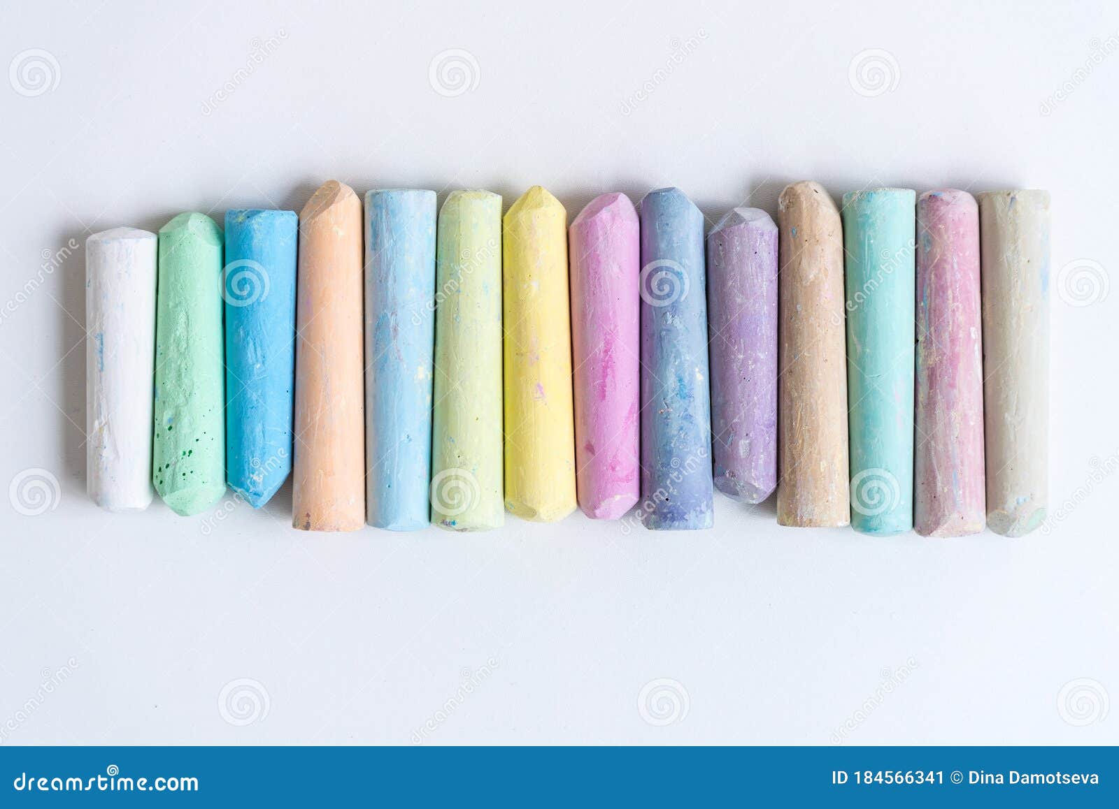 Colored Crayons, Laid Out in a Row. Top View, Close-up. Background ...