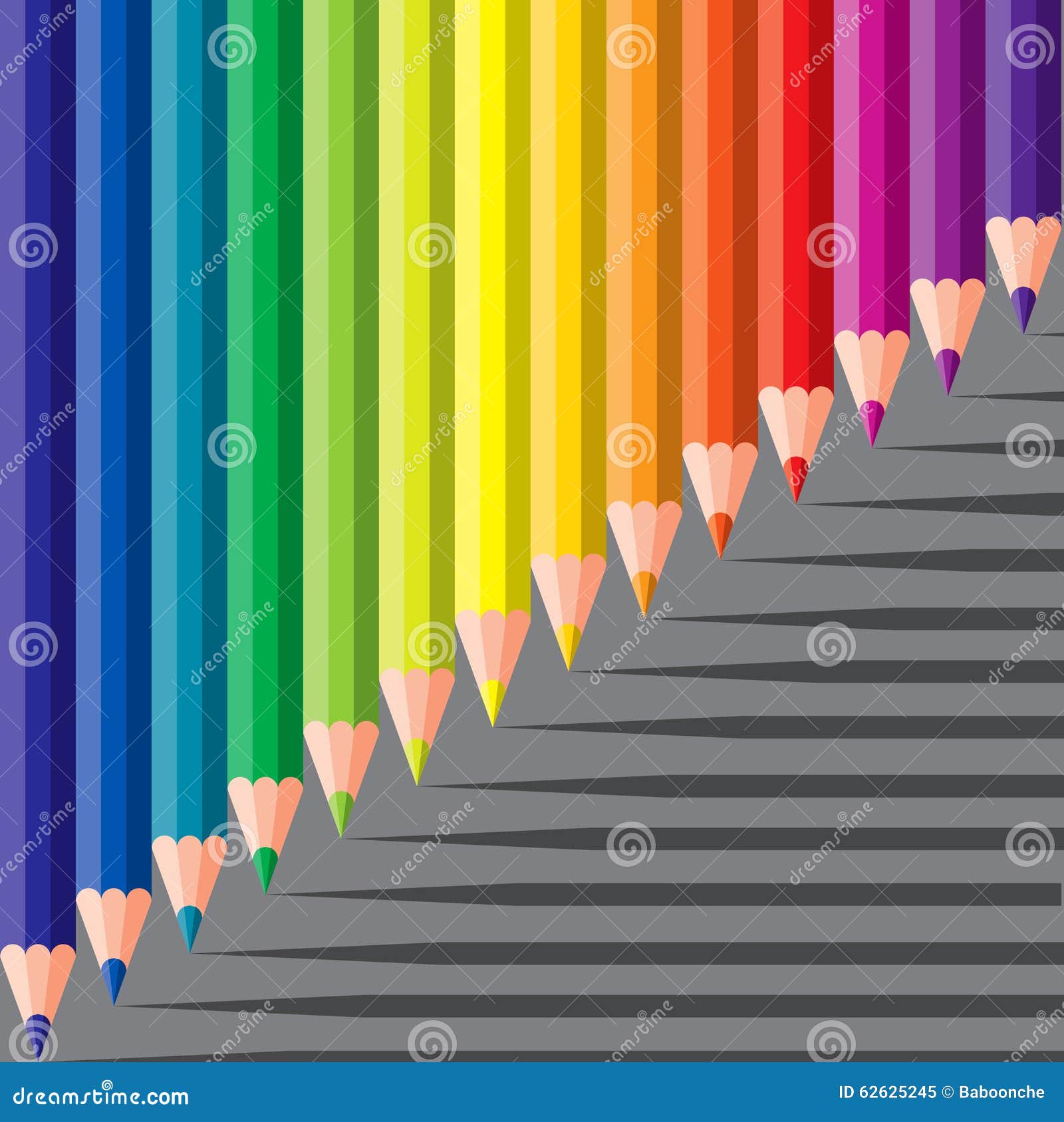 Colored Crayons with Shadow Stock Illustration - Illustration of ...