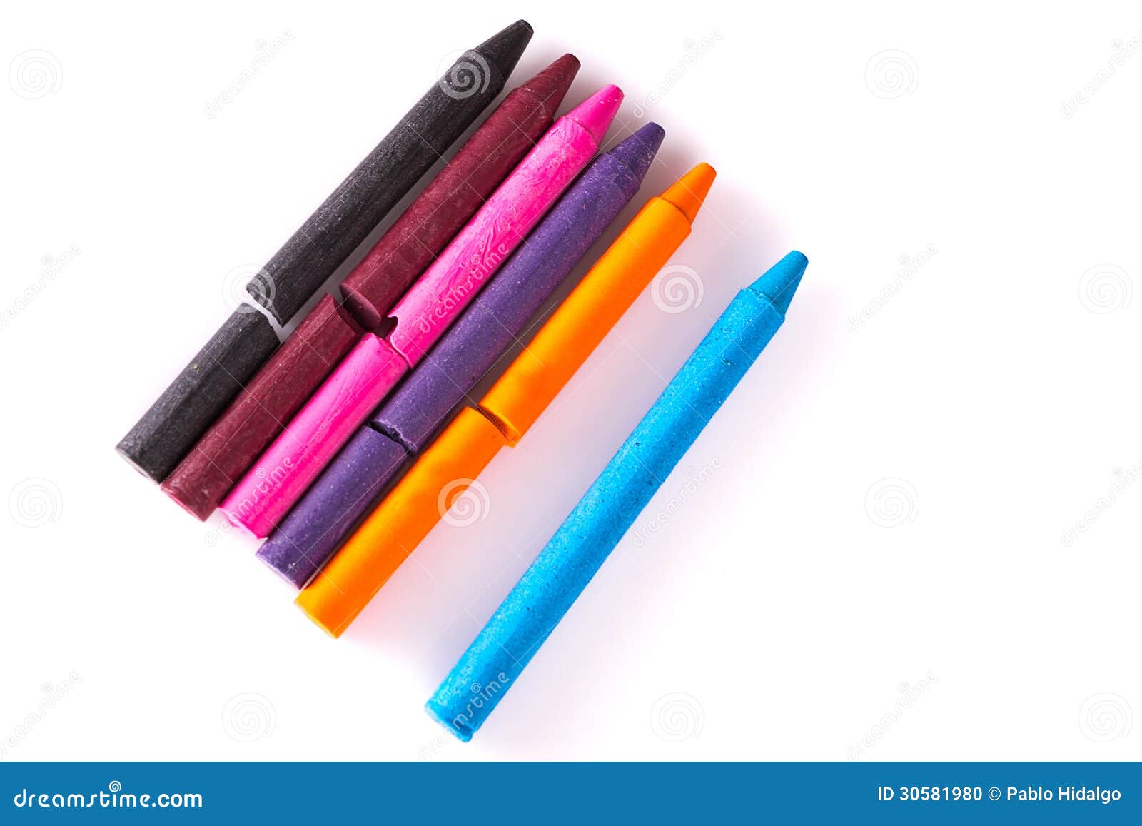 Colored Crayons on White Background Stock Photo - Image of pencils ...