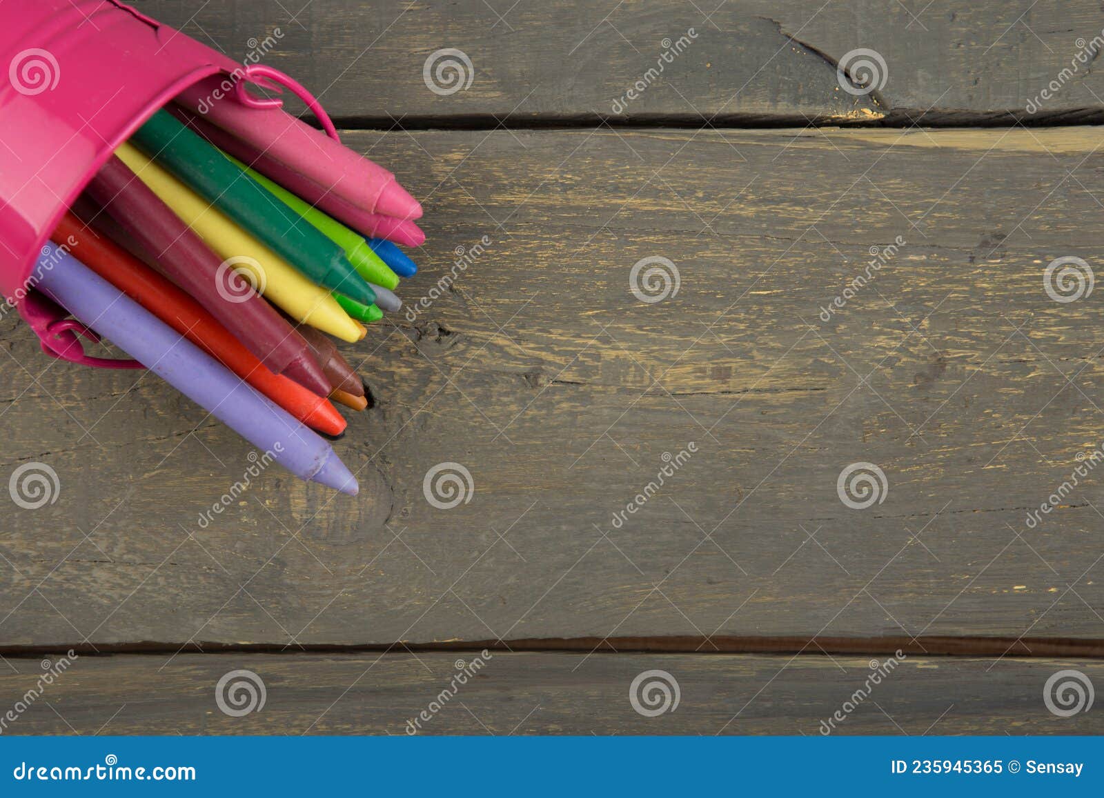 Colored Crayons on the Wooden Table - Elementary School Education ...
