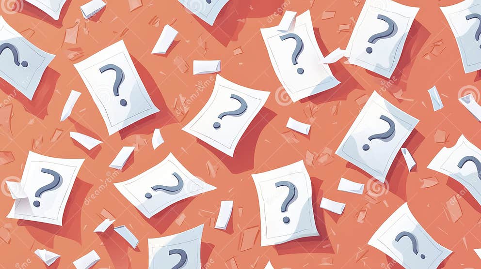 Colored Crumpled Paper with Question Marks is a Background for Quizzes ...