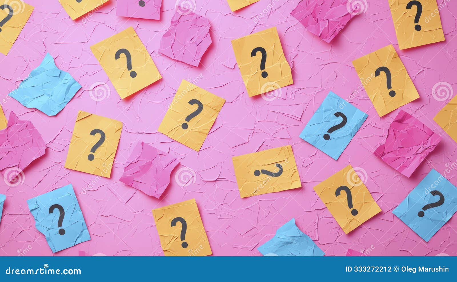 Colored Crumpled Paper with Question Marks is a Background for Quizzes ...