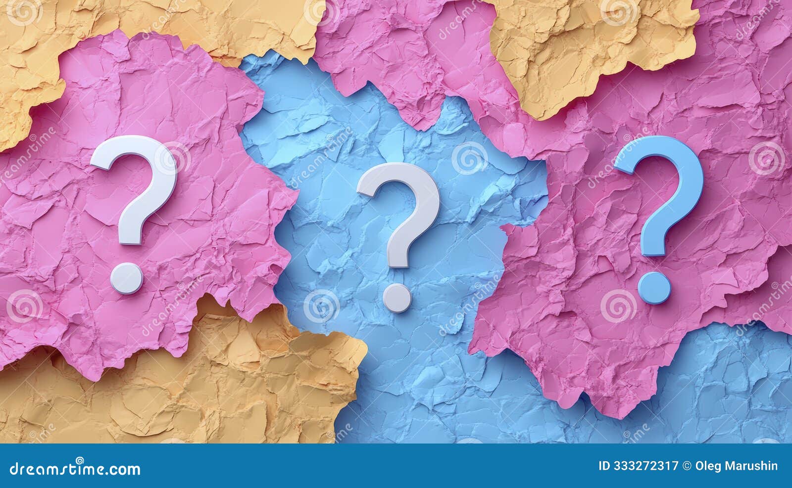 Colored Crumpled Paper with Question Marks is a Background for Quizzes ...