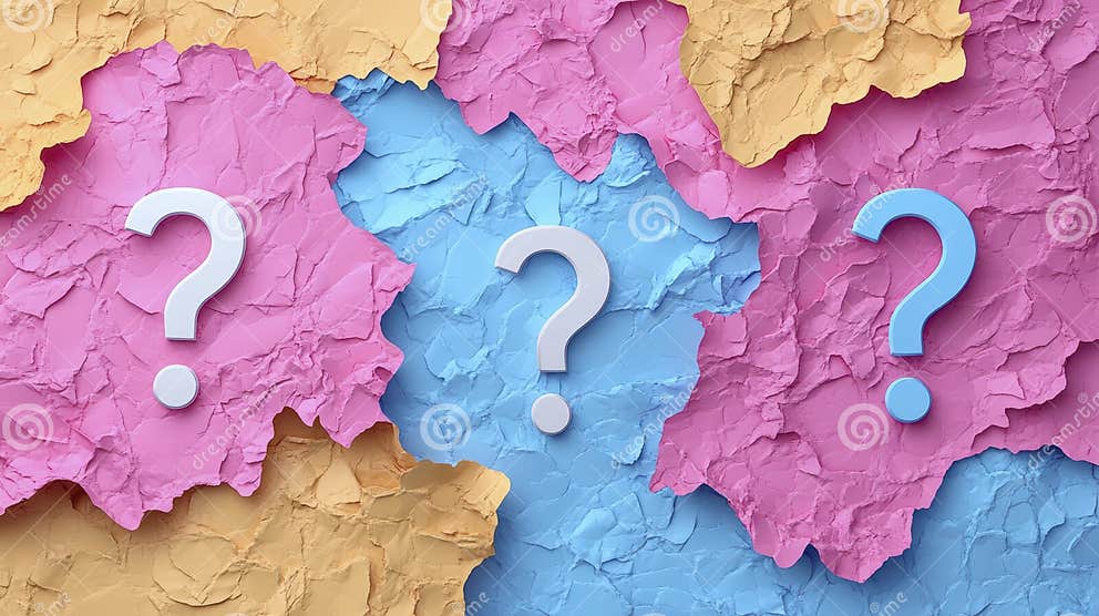 Colored Crumpled Paper with Question Marks is a Background for Quizzes ...