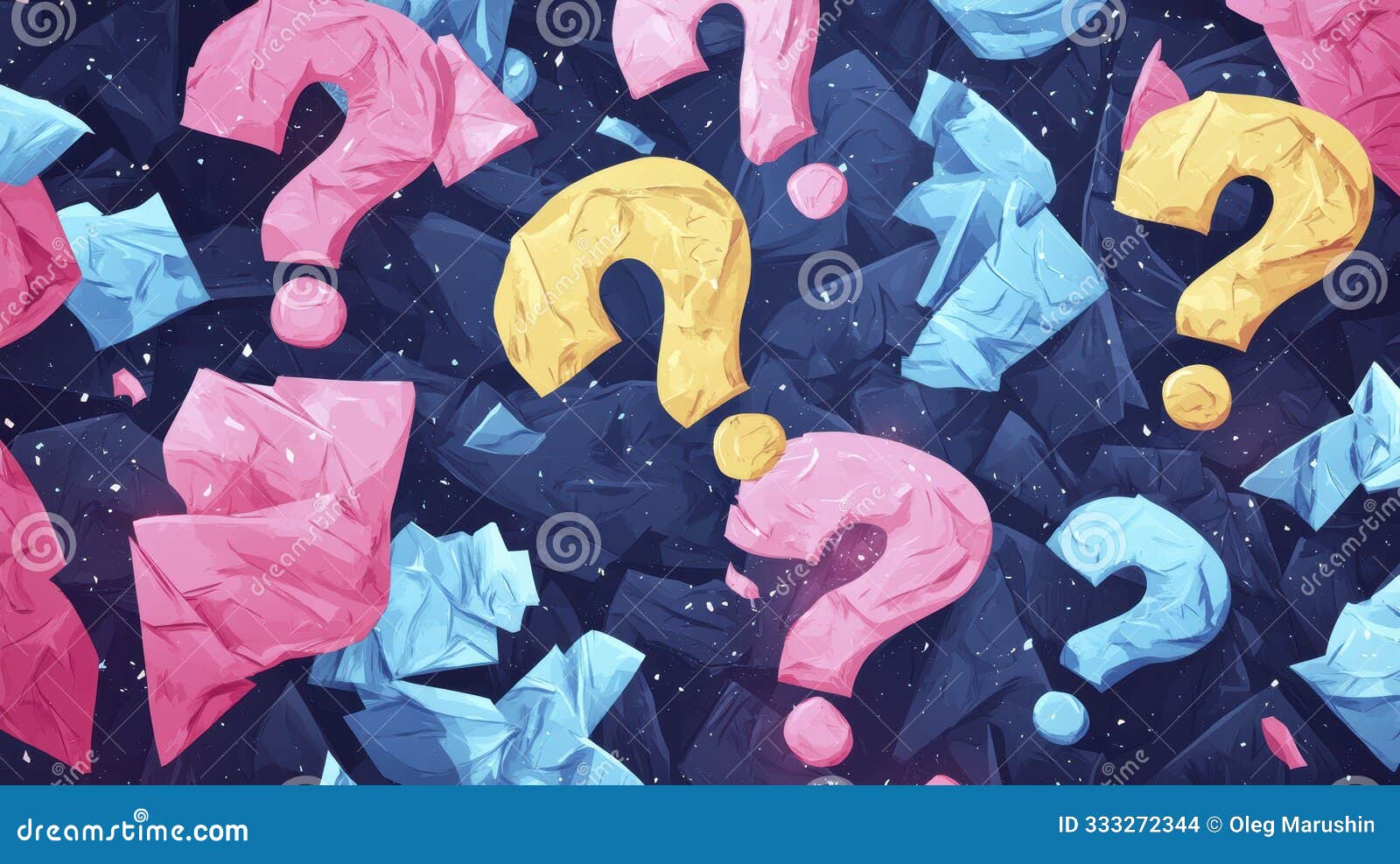 Colored Crumpled Paper with Question Marks is a Background for Quizzes ...