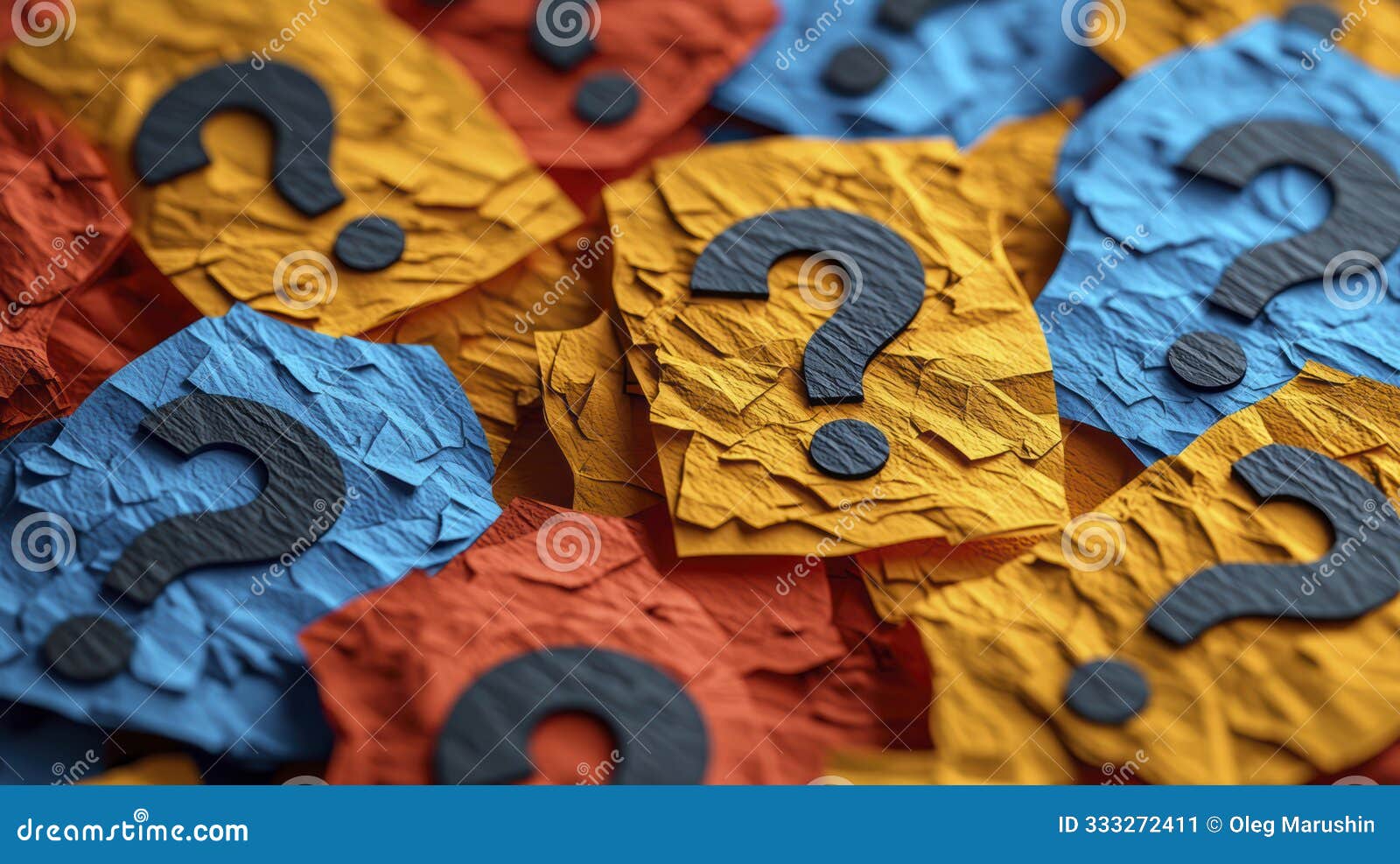 Colored Crumpled Paper with Question Marks is a Background for Quizzes ...