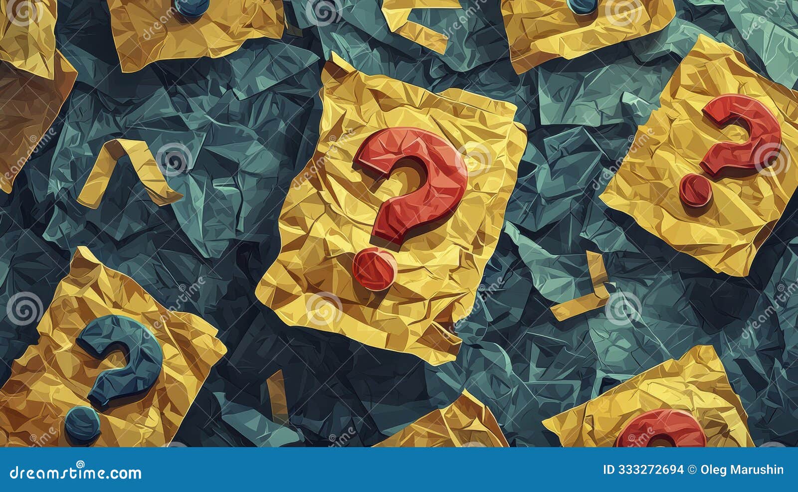 Colored Crumpled Paper with Question Marks is a Background for Quizzes ...