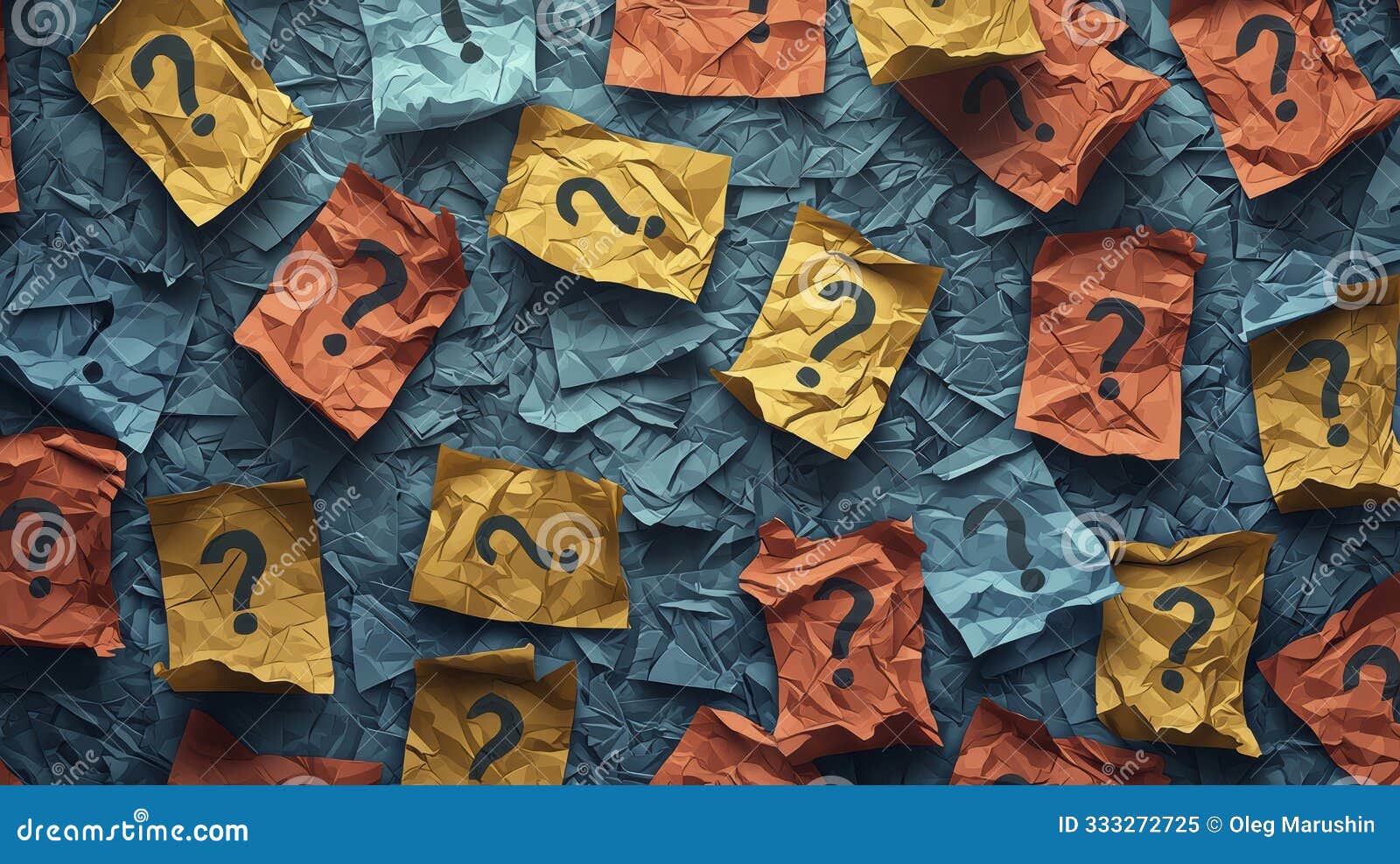 Colored Crumpled Paper with Question Marks is a Background for Quizzes ...