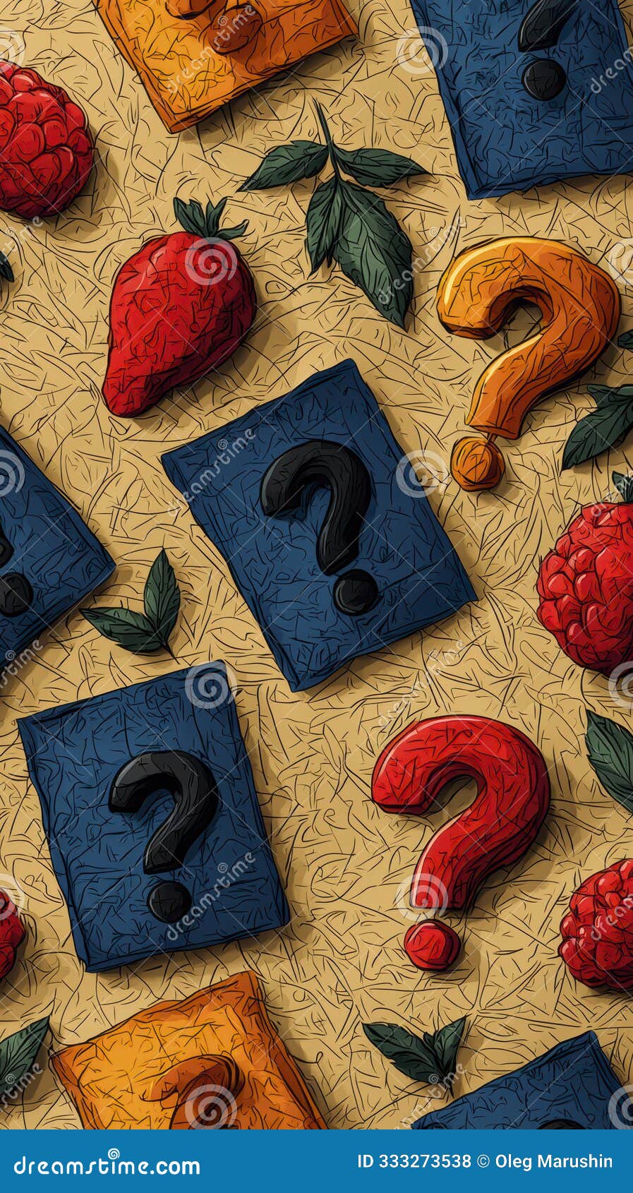 Colored Crumpled Paper with Question Marks is a Background for Quizzes ...