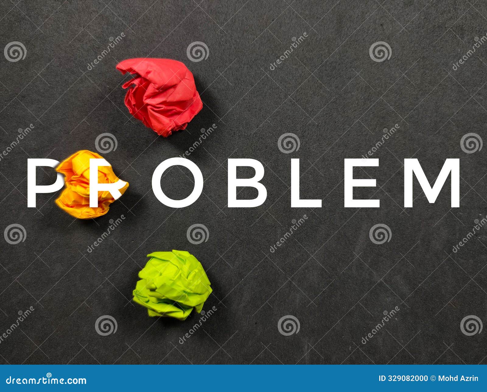 Colored Crumpled Paper with Word PROBLEM Stock Photo - Image of ...