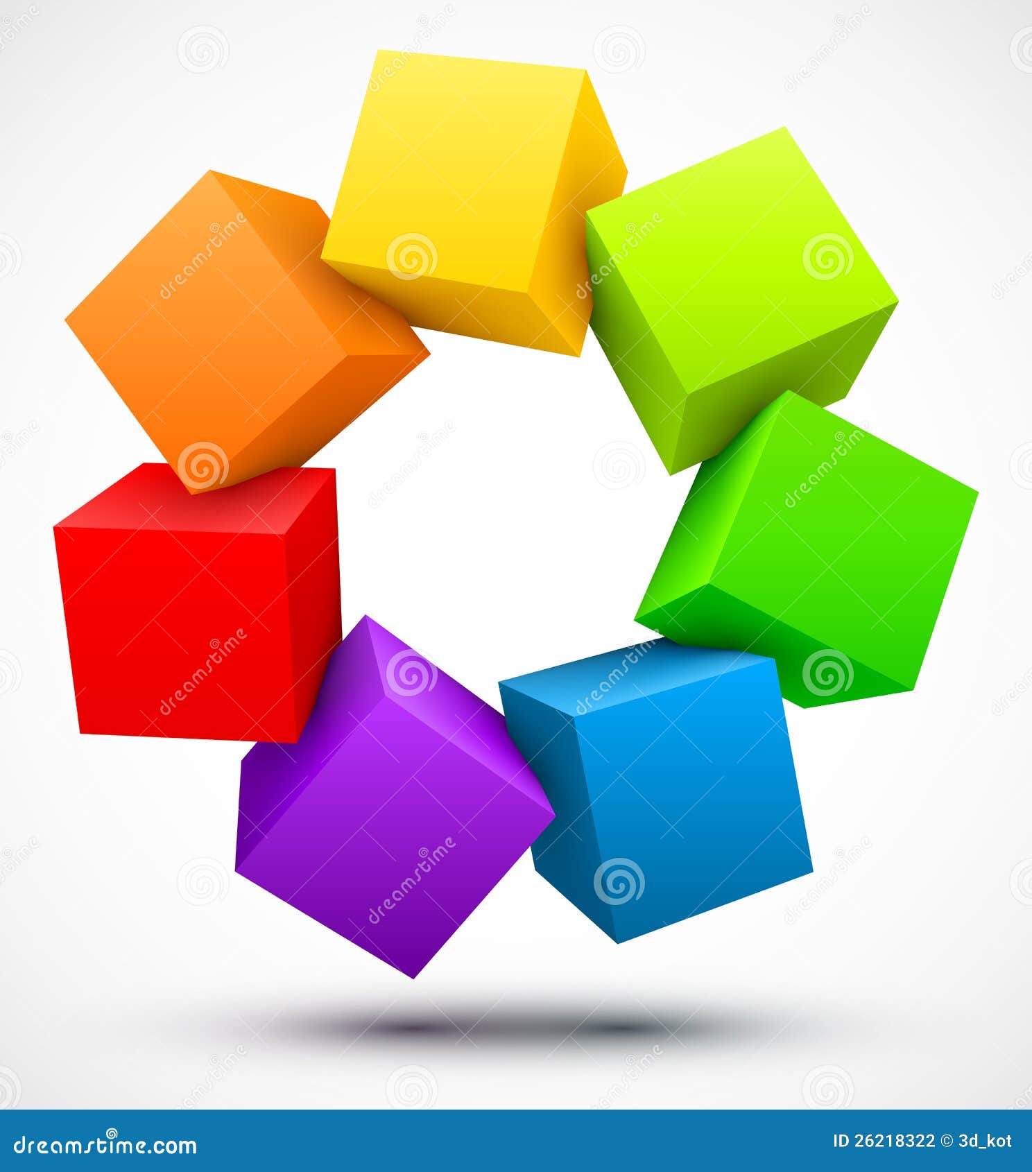 Colored cubes 3D stock vector. Illustration of advertising - 26218322