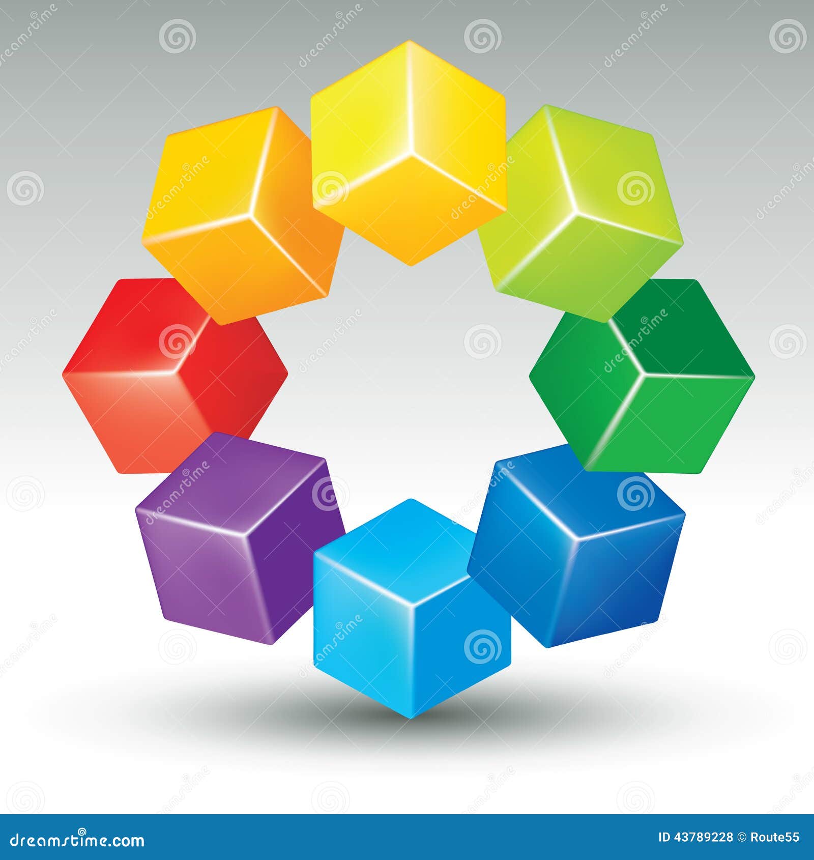 Colored cubes stock vector. Illustration of cube, gradient - 43789228