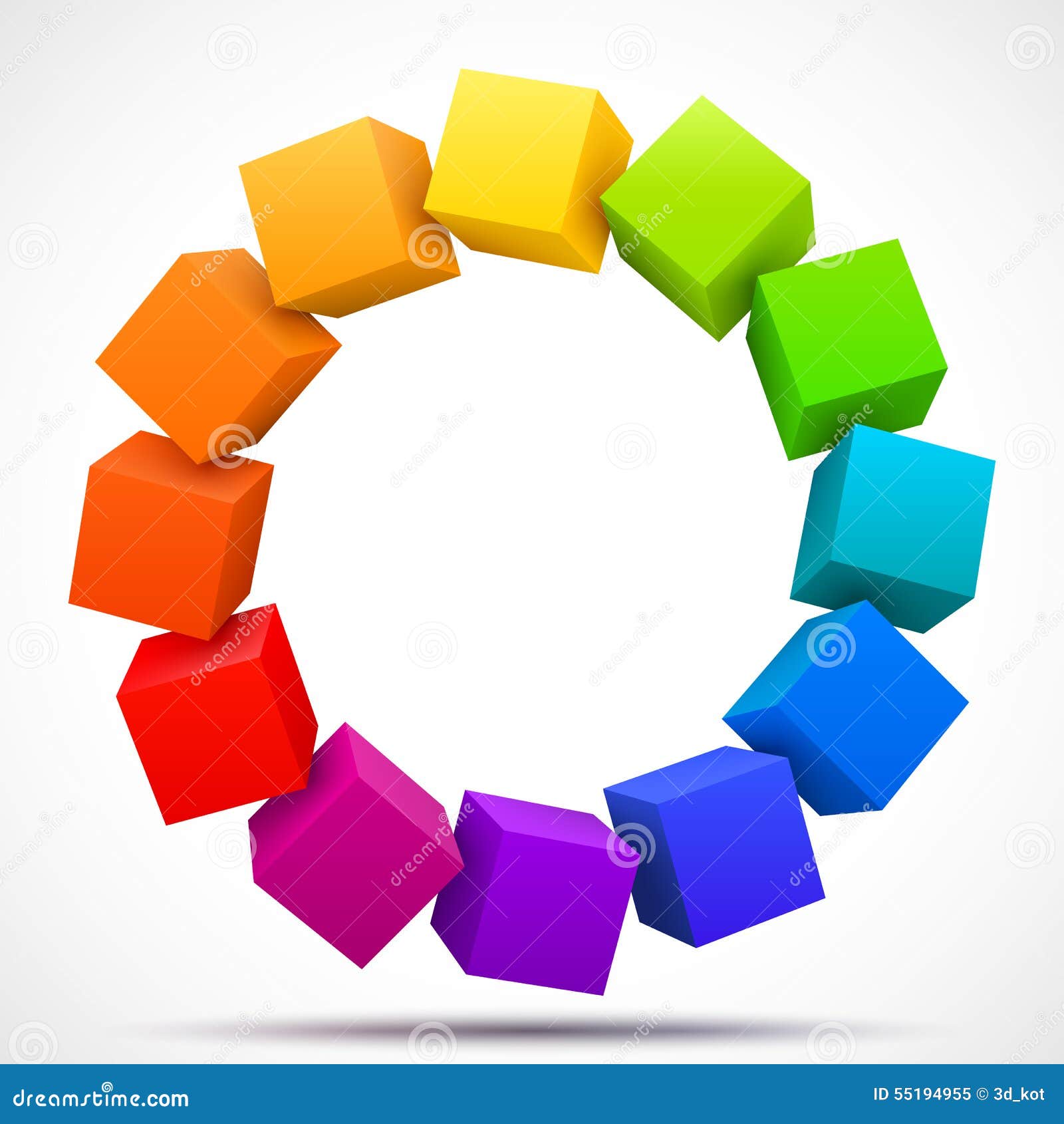 Colored cubes 3D stock vector. Illustration of creativity - 55194955