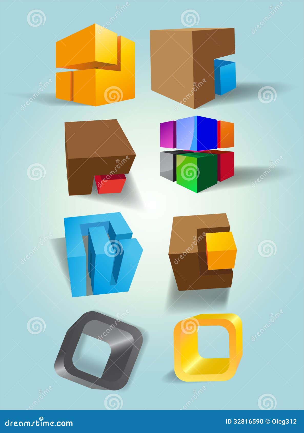 Colored cubes for design stock illustration. Illustration of cubic ...