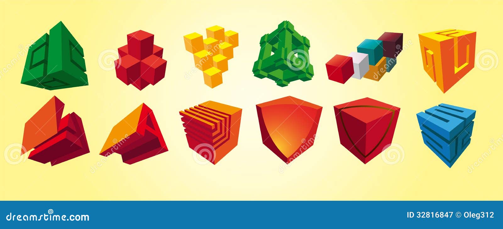 Colored cubes for design stock illustration. Illustration of shape ...