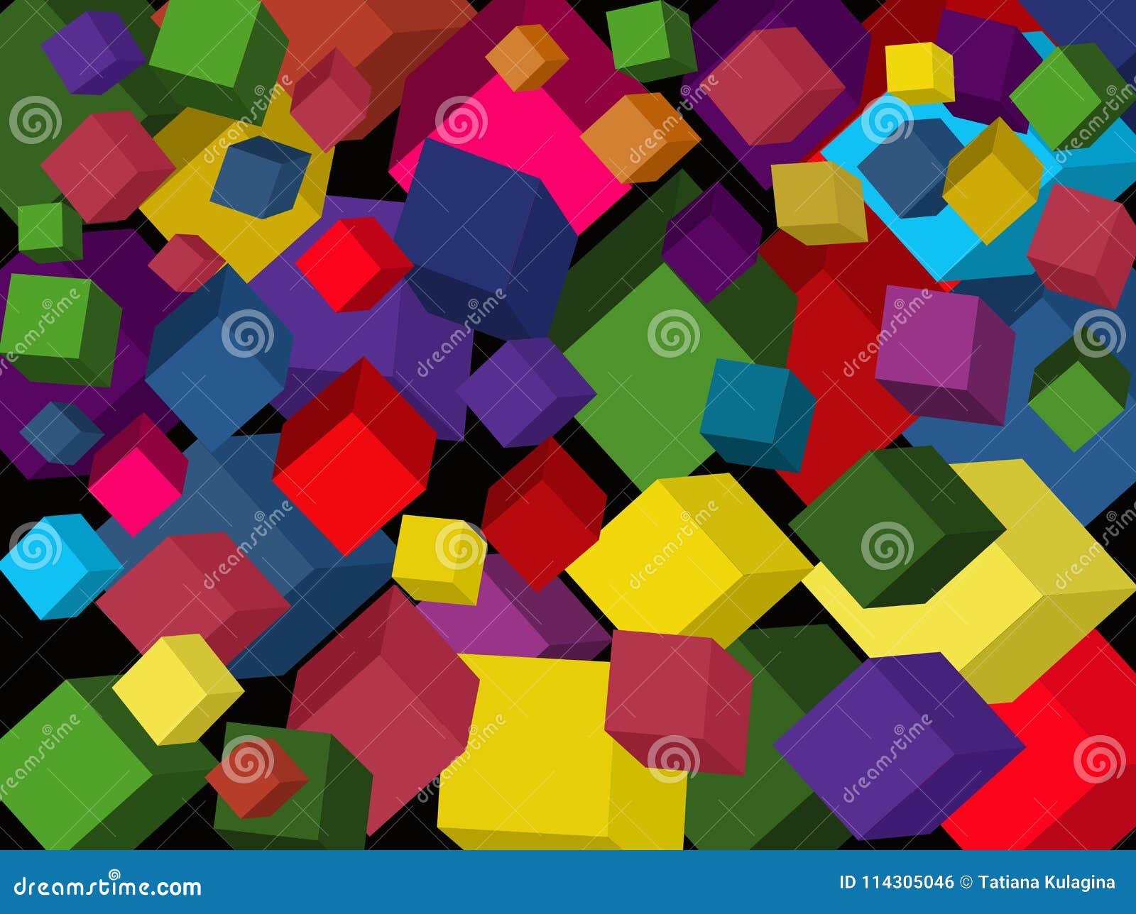 Colored cubes. vector. stock vector. Illustration of cardboard - 114305046