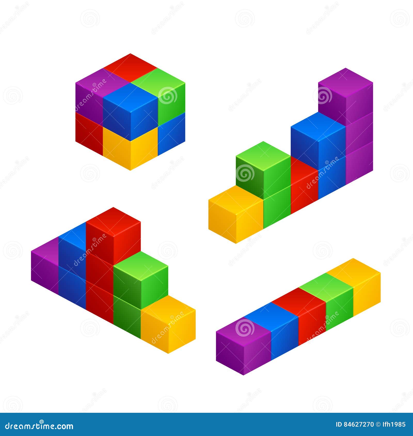 Colored cubes 01 stock vector. Illustration of abstract - 84627270