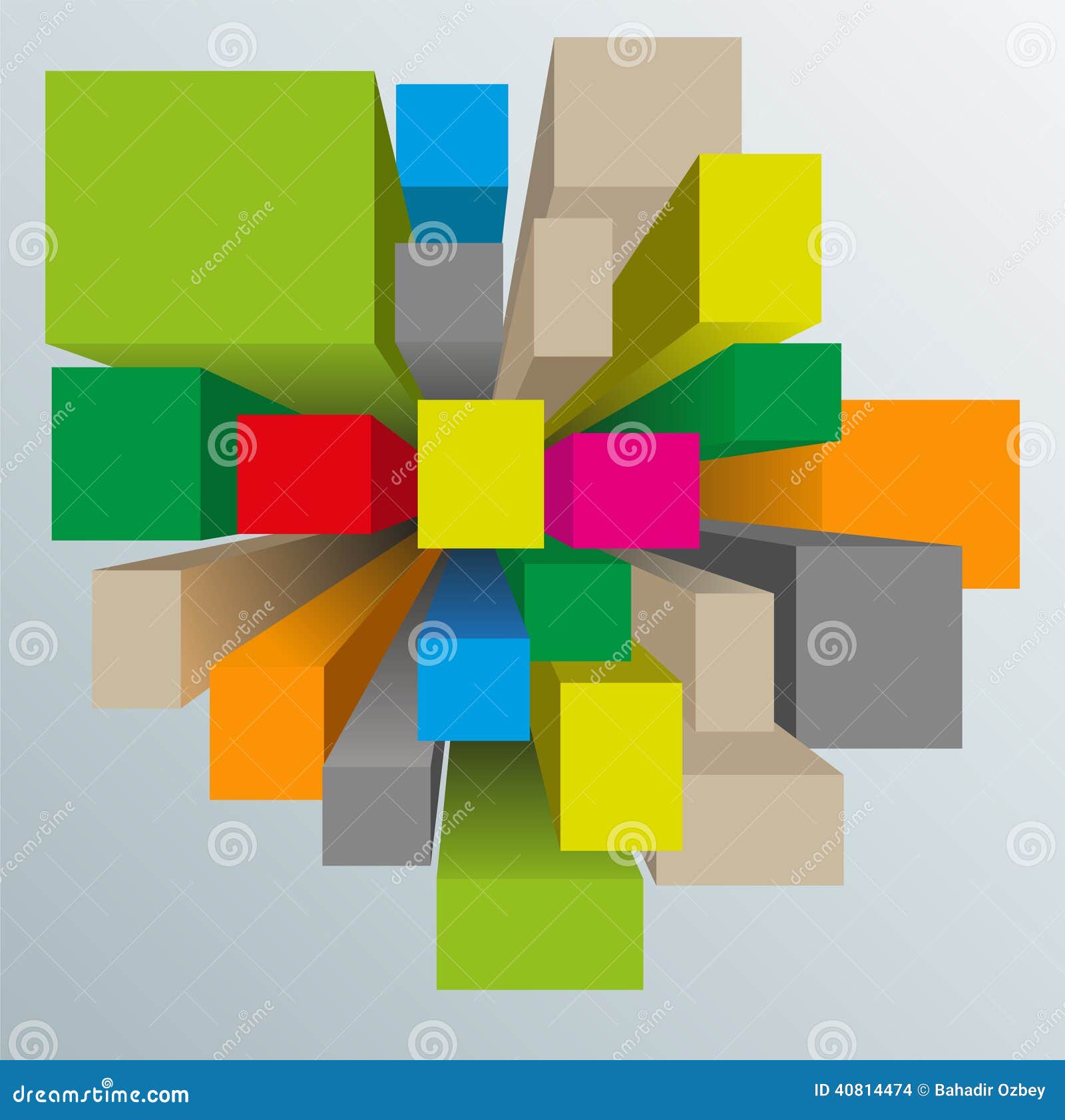 Colored cubes stock vector. Illustration of concept, cube - 40814474