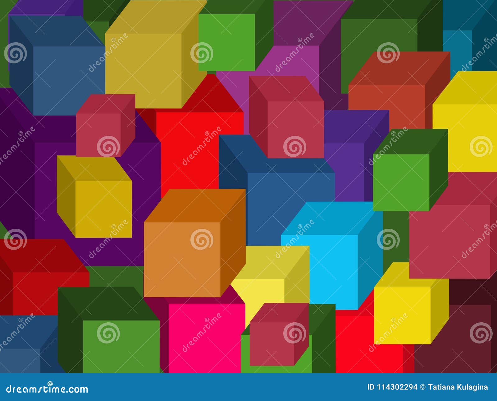 Colored cubes. vector. stock vector. Illustration of boxes - 114302294
